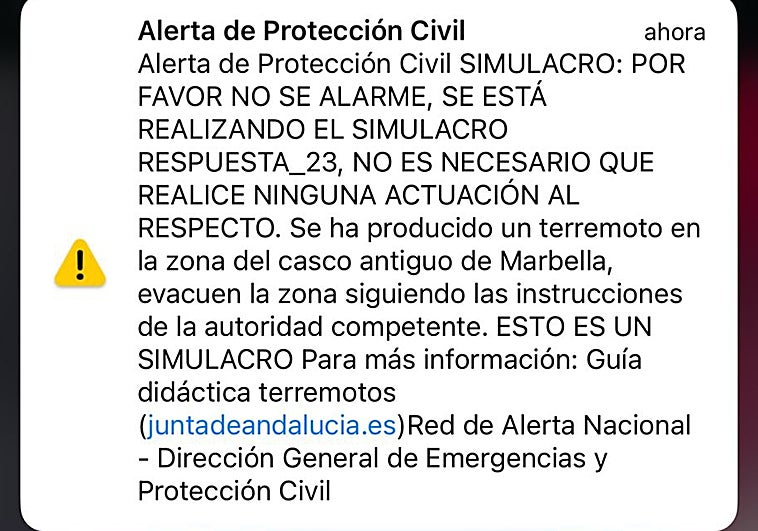 Una alerta en el móvil por terremoto: el aviso que ha sorprendido a los vecinos de Marbella este ...